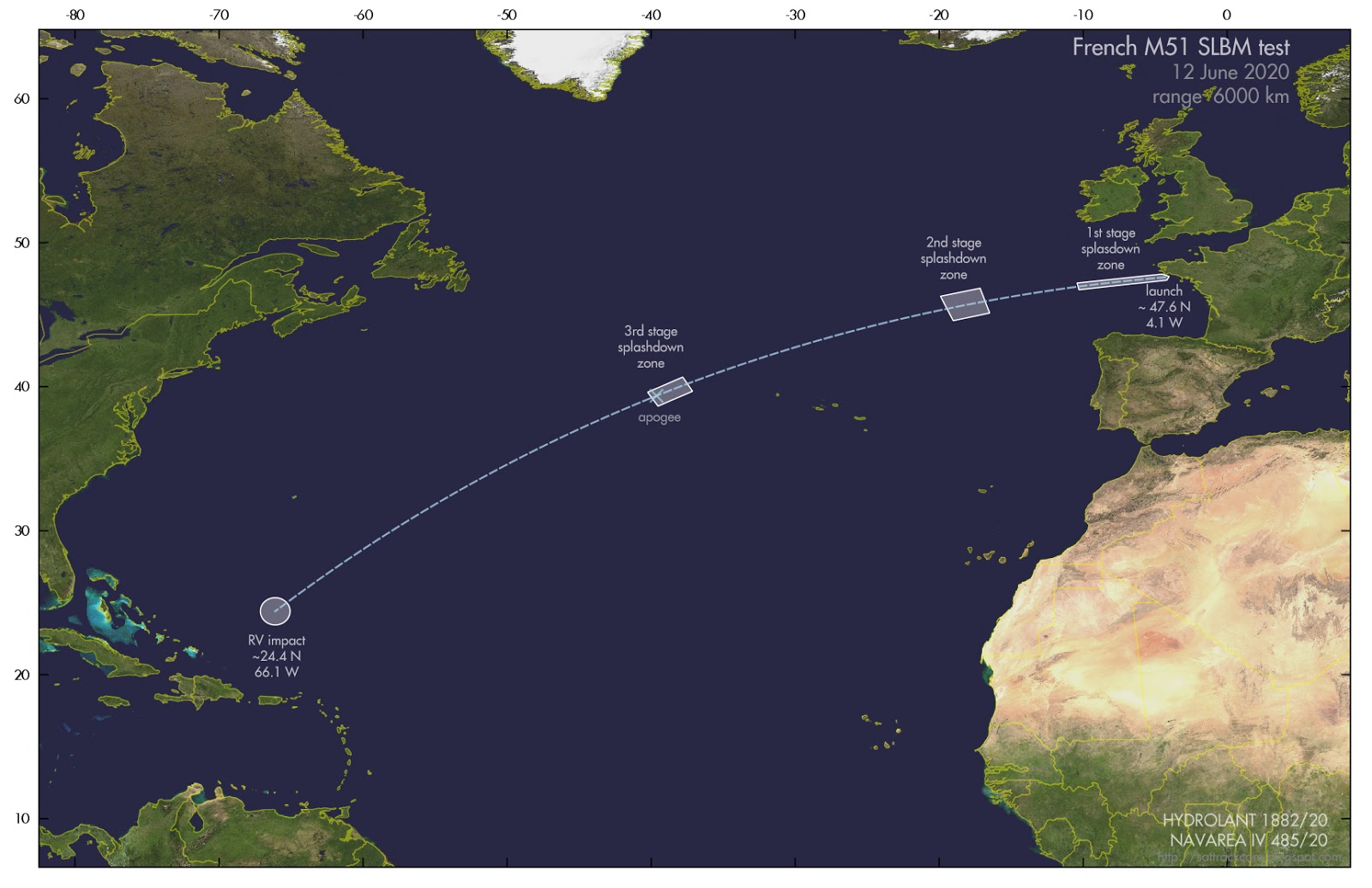 SatTrackCam Leiden (b)log: A French M51 SLBM test with a 6000 km range ...