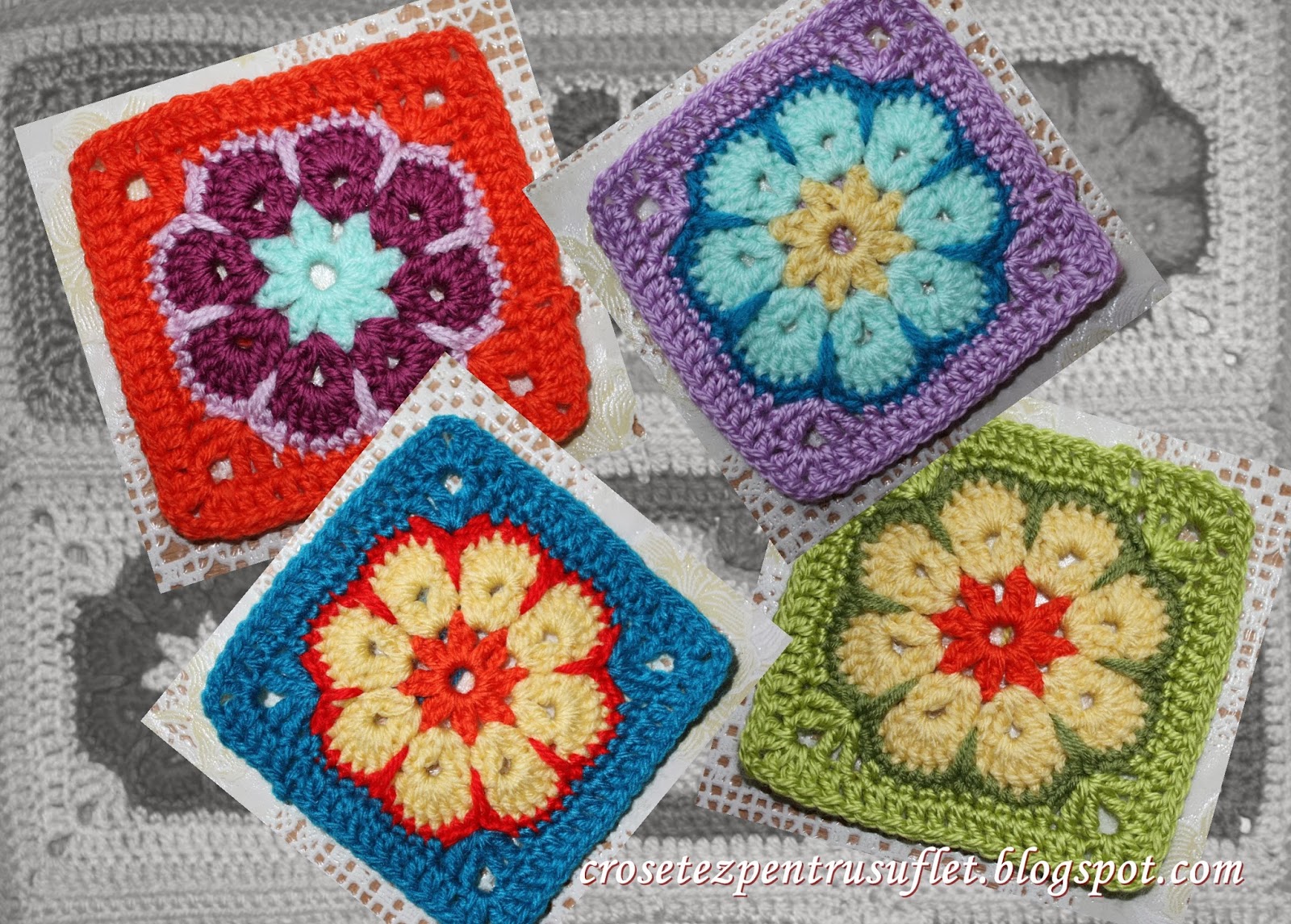 Mobila pentru bucataria: Cuverturi crosetate din patrate