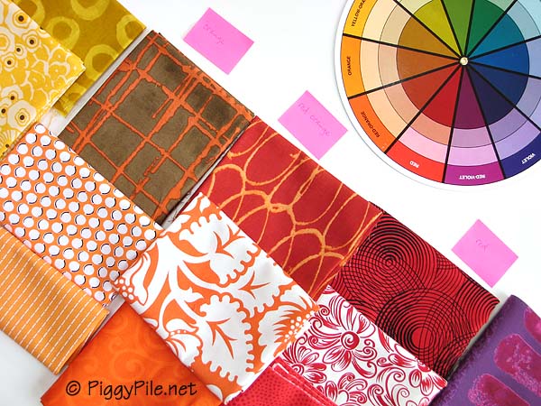 Piggy Pile Tutorial Fabric Color Wheel piggy-pile-tutorial-fabric-color-wheel