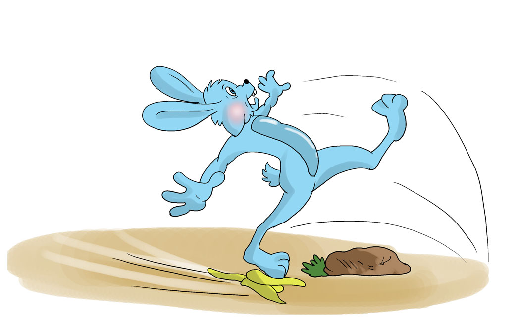 rabbit falling down-clipart