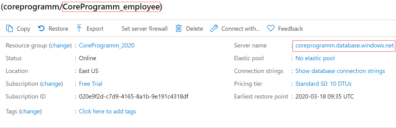 How to connect Microsoft Azure database in SQL Server - CoreProgram