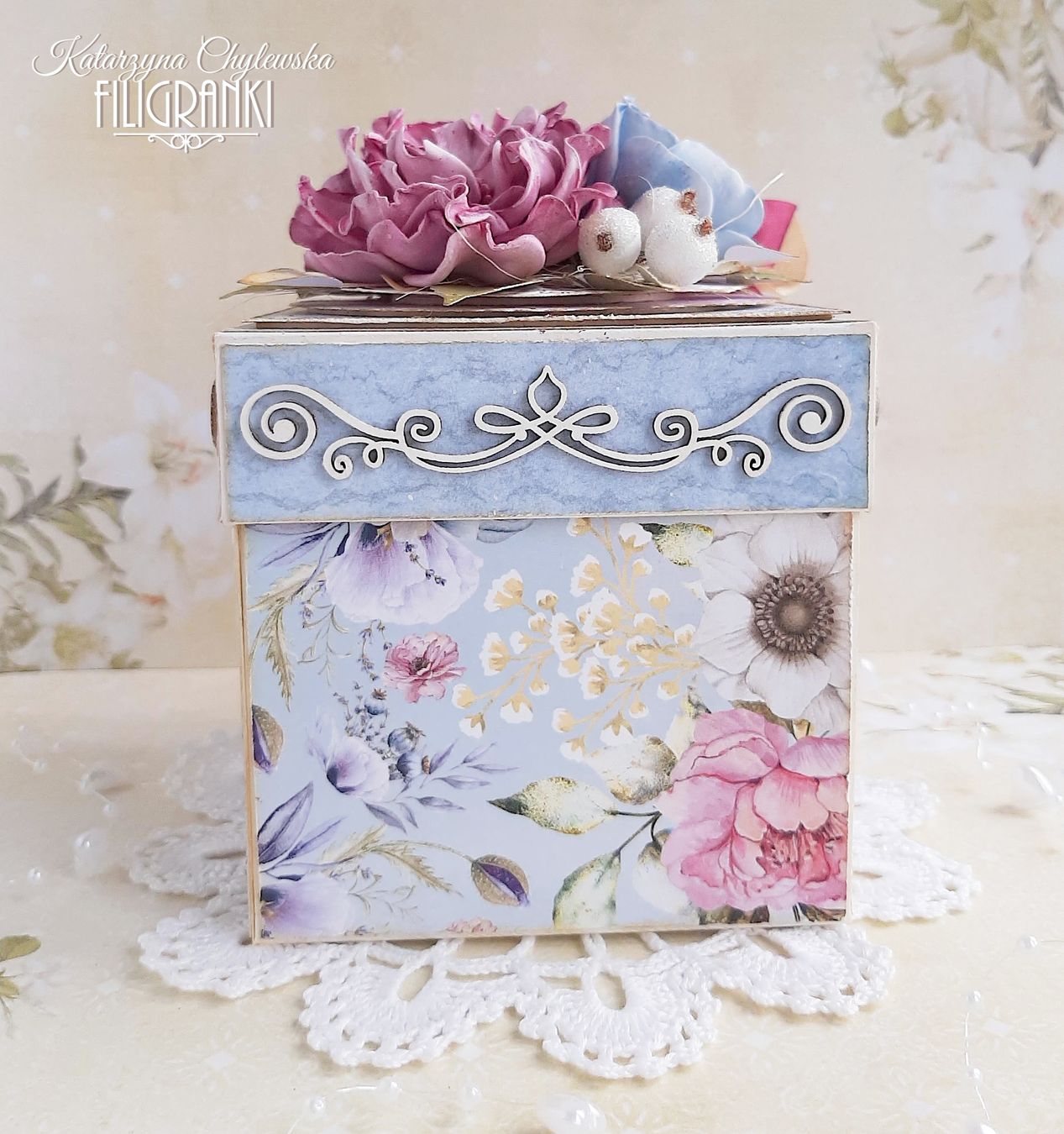 FILIGRANKI: Ślubny exploding box / Wedding exploding box