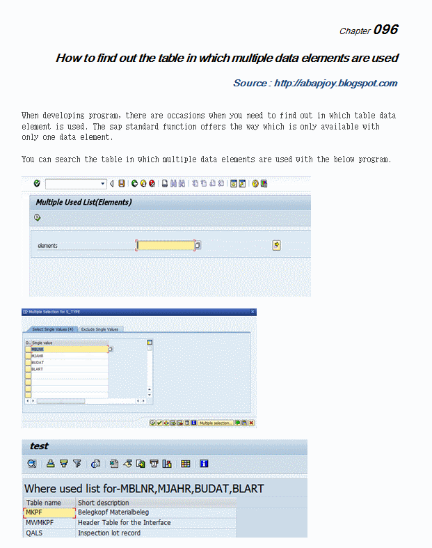 Abap Tip Note Abap Tip How To Find Out The Table In Which Multiple Data Elements Are Used