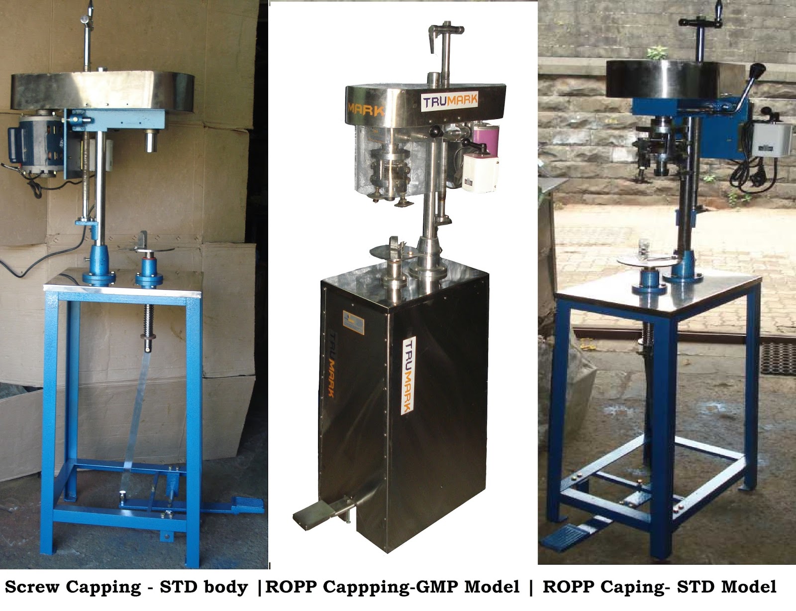 FILLING CAPPING LABELING MACHINES: Foot Operated capping machine
