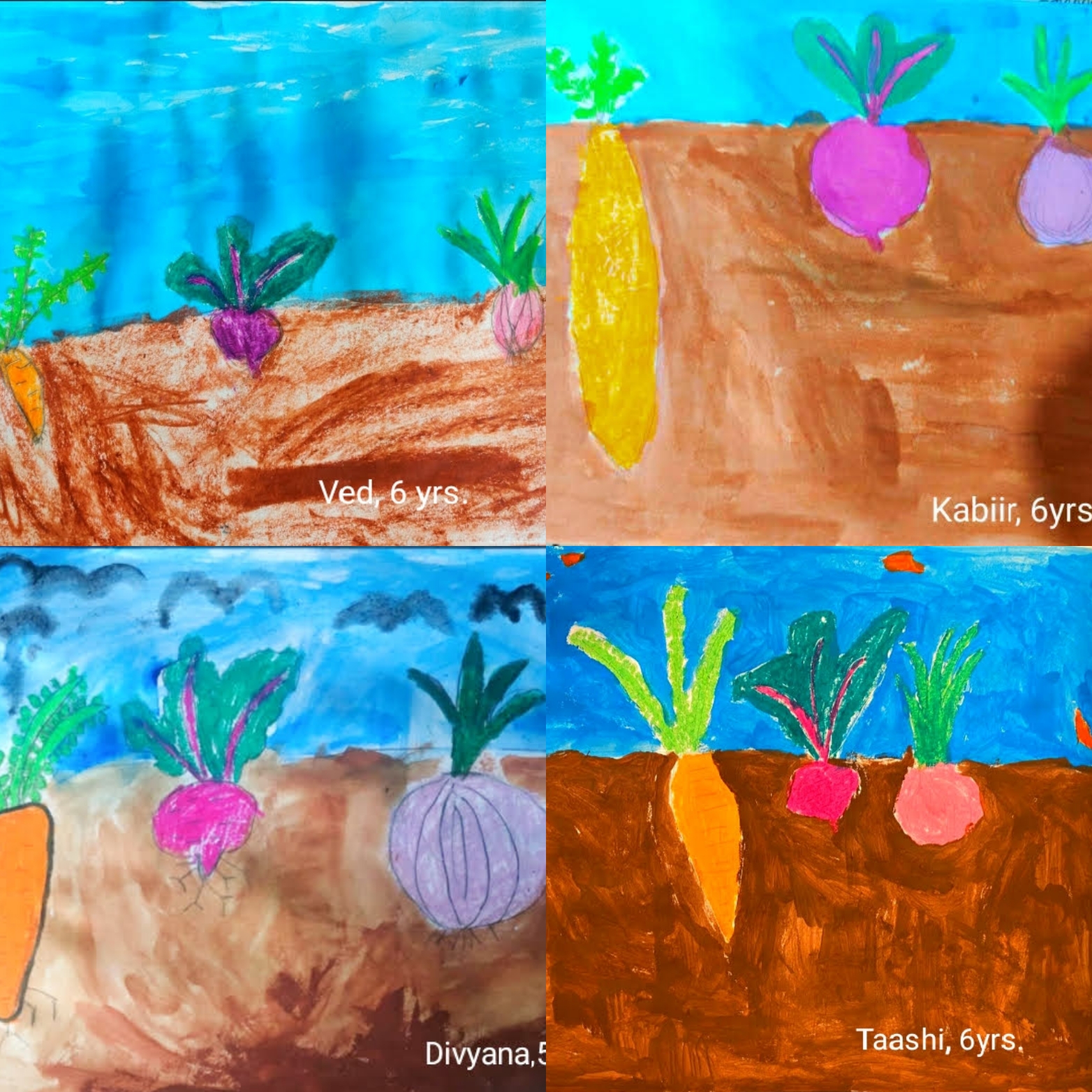 Brushes and Crayons: Vegetable Garden Art 🥕