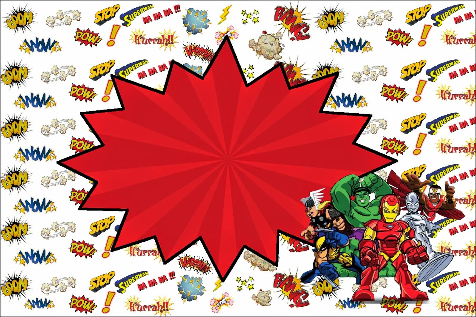 Marvel Superheroes Squad: Free Printable Invitations. - Oh My Fiesta ...