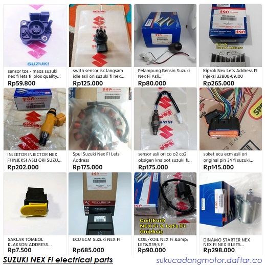 Daftar Harga Sparepart Suzuki Nex Fi (Injeksi)