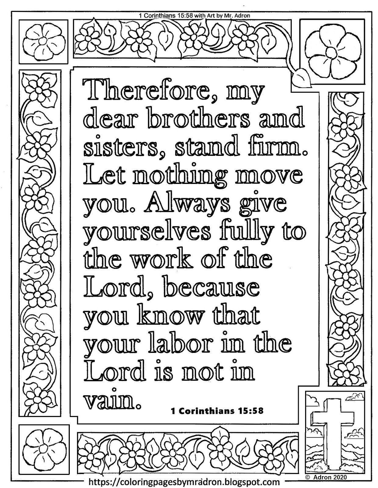 Coloring Pages for Kids by Mr. Adron: Free print and color page with 1 ...