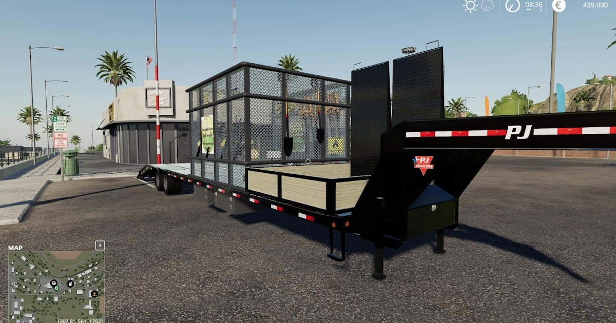 FS19 Remake 40ft PJ Lawn Trailer v1.0 - FS 19 & 22 USA Mods Collection