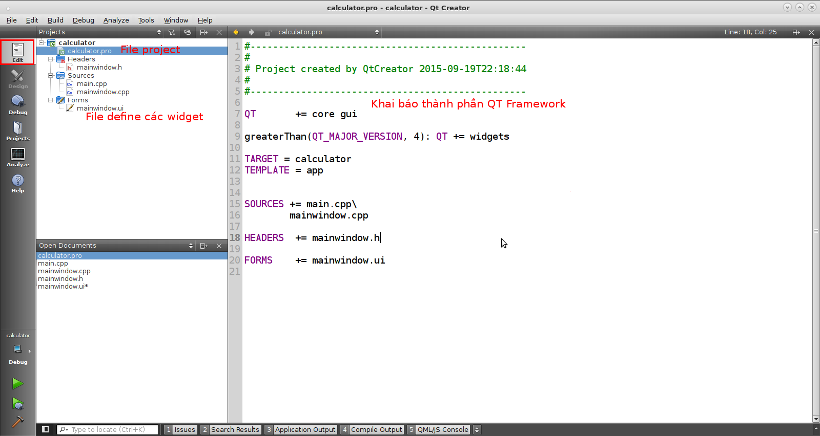 Sử dụng QT Creator để tạo giao diện