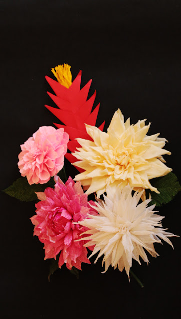 Crepe paper Dahlia and handcrafted cards! | Handmade PaPer FloweRs by ...