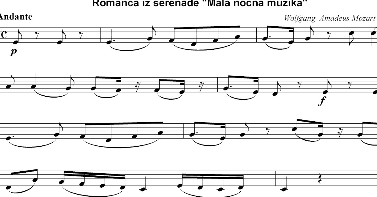 # Primjeri iz glazbene literature za pjevanje - notni zapisi