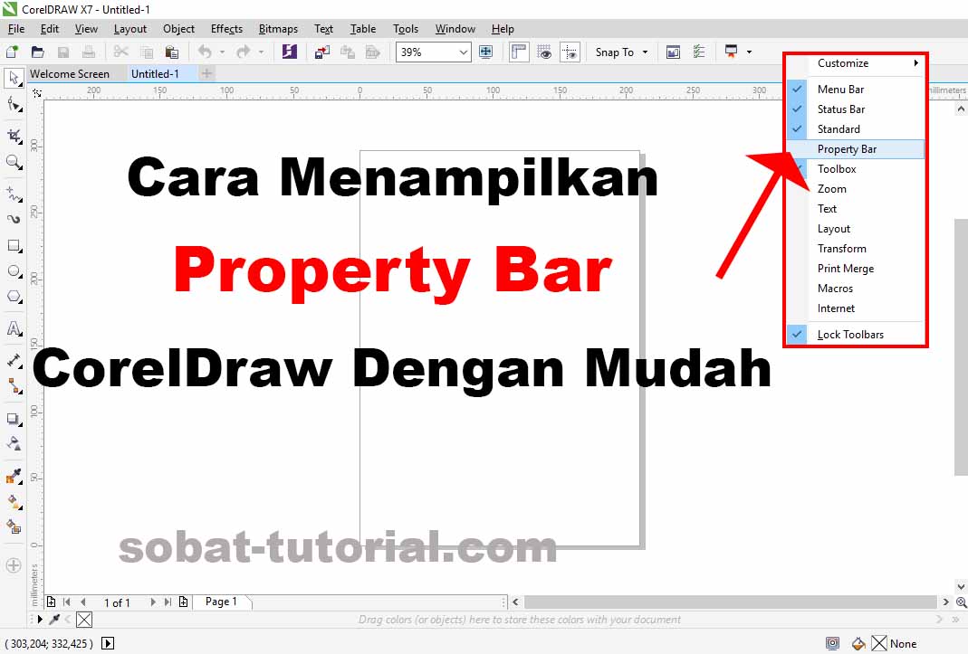 Cara Menampilkan Property Bar CorelDraw Dengan Mudah - Sobat-Tutorial