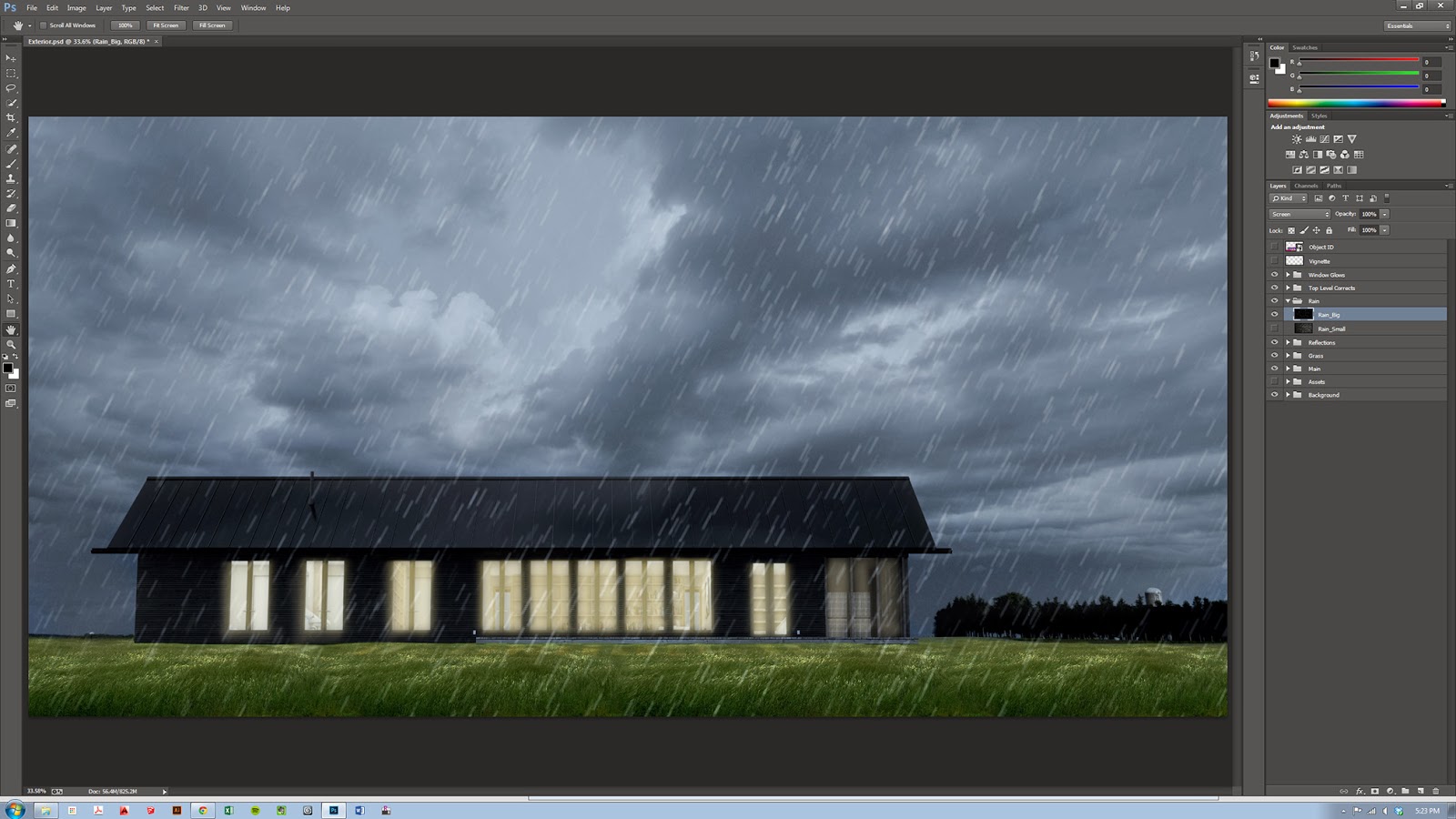 The BLDGtyp Blog: Making Of: Upstate NY House Rendering (Photoshop Part 01)