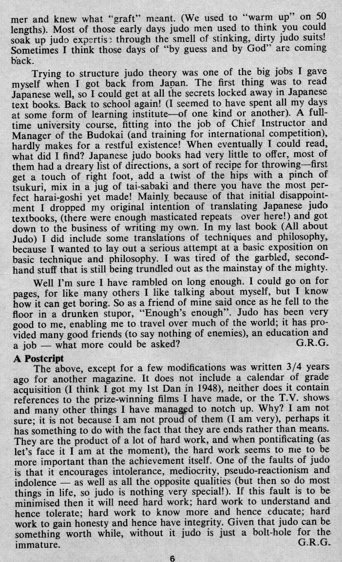 My Personal Thoughts: Judo World 1976 Geoff Gleeson