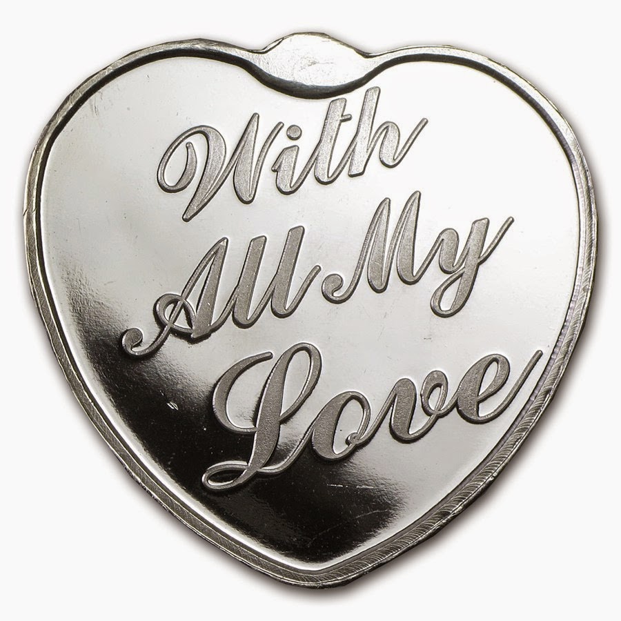 SUZI Q'S ESTATE FINDS: Valentine's Day Gift Coin 1 oz Silver Heart ...
