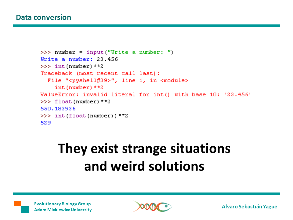#!/perl/bioinfo: Curso de Python para biólogos - Lección 4. Entrada de ...