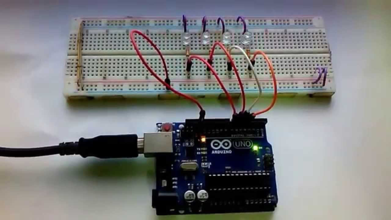 Four Led Blinking In Pattern Programming By Arduino