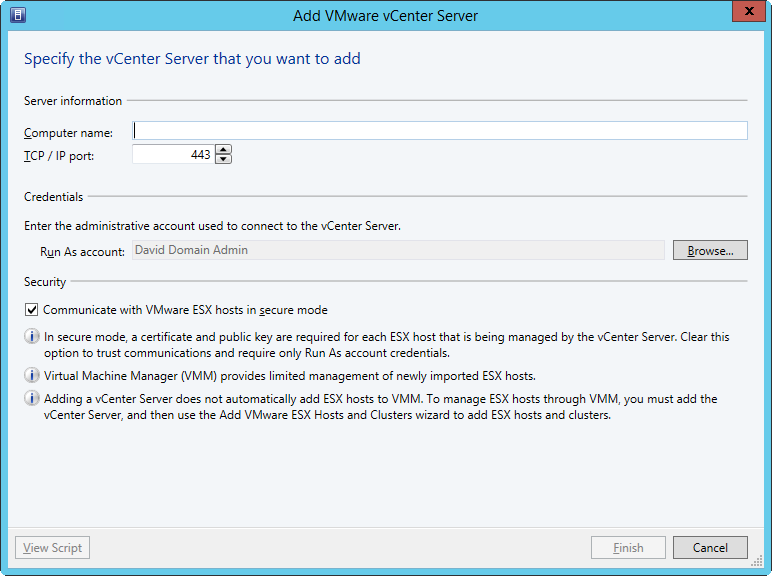Integrating VMware vCenter ESX Hosts and Clusters with Virtual Machine ...