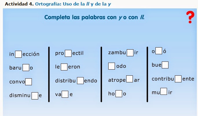EL CARTAPACIO DE LENGUA: ORTOGRAFÍA: LL , Y