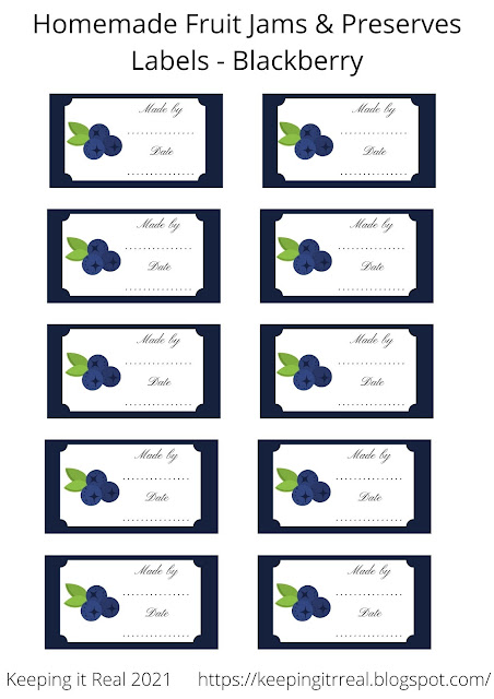 Homemade Fruit Jams & Preserves Labels - free printable |Keeping it Real