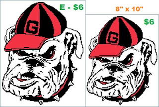 EASY PATTERNS: University of Georgia Bulldogs cross-stitch pattern
