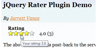 7 jQuery Star Rating Plugin Examples Tutorials - ASP.NET,C#.NET,VB.NET ...