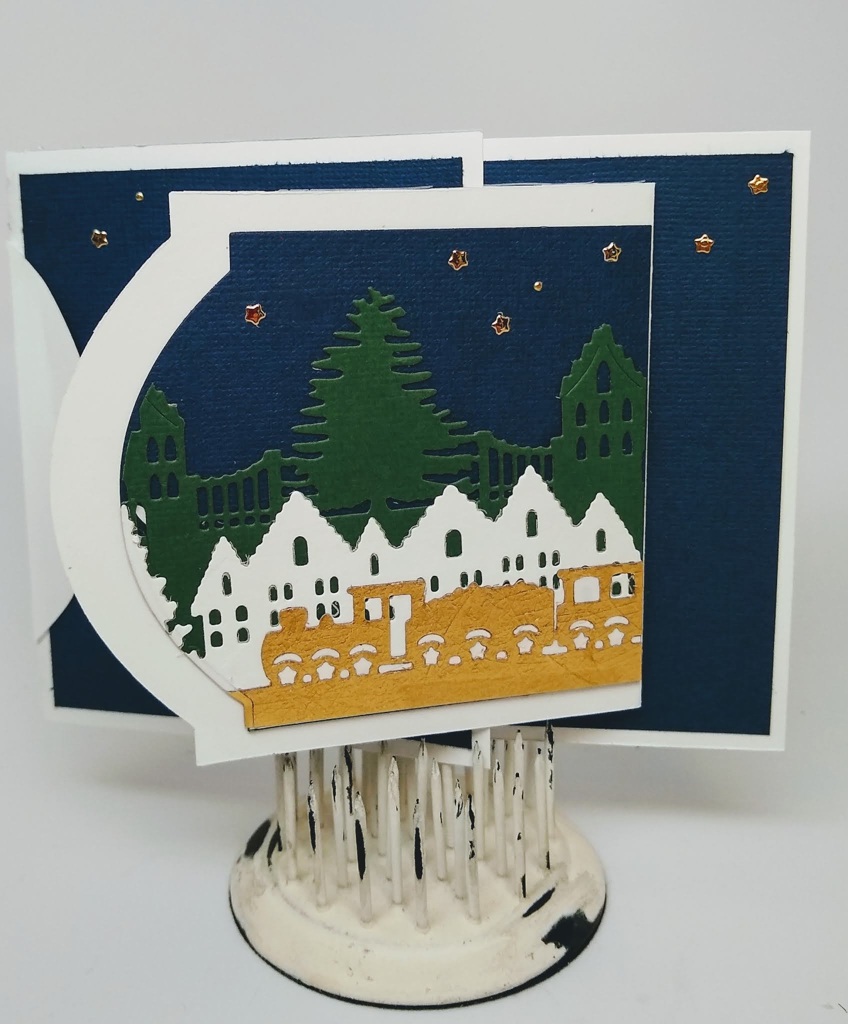 Arched Fold Over Train Card - Creek Bank Creations