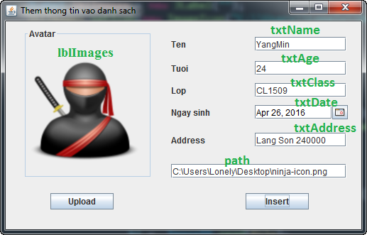 Insert images Blob database in mysql Eclipse Java swing ~ Thế Giới Giải Mã