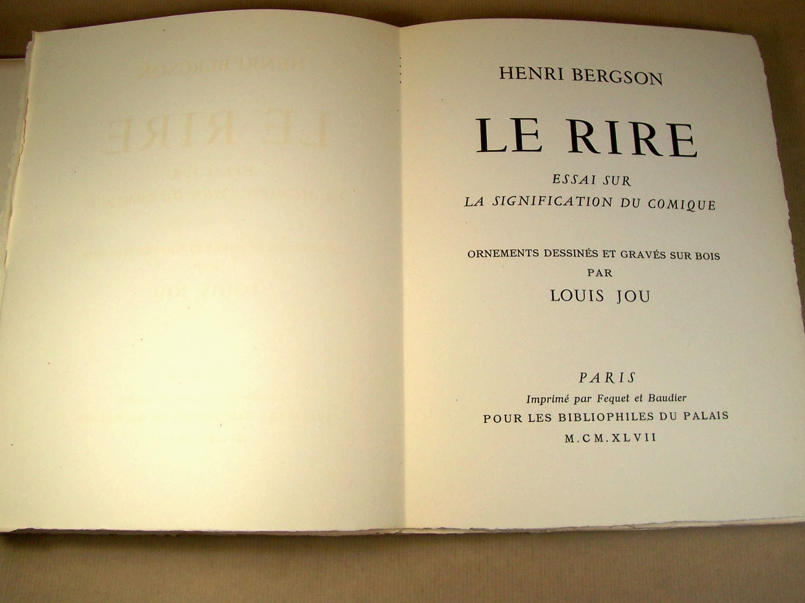 Librairie ancienne et autres trésors...: Henri Bergson : Le rire ...