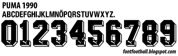 FONT FOOTBALL: Font Vector Puma 1990 kit