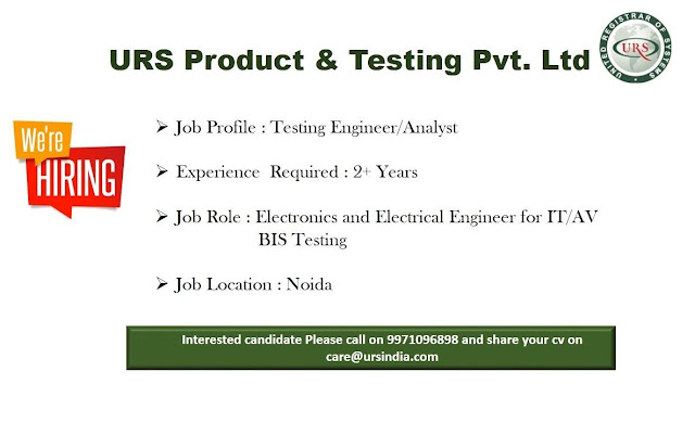 URS Product & Testing Pvt. Ltd - Testing Engineer / Analyst - Apply Now ...