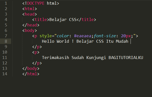 Belajar CSS : Syntax Dasar CSS Dan Metode Cara Penulisanya - BAGITUTORIALKU