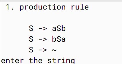 CFG java programming S->aSb | bSa | epsilon | equal number of a's and b's