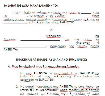 contract tagalog sample