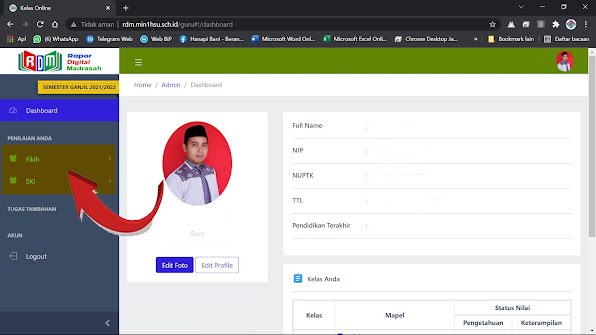 √ √ Cara Input Nilai Guru Mata Pelajaran Di RDM