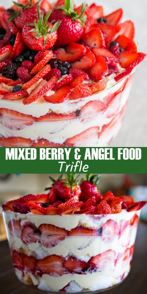 Mixed Berry and Angel Food Trifle Recipe - Girls Dishes