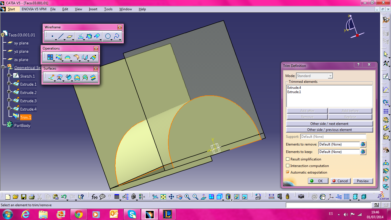 AprendiendoCatiaV5: Taco(Shape)