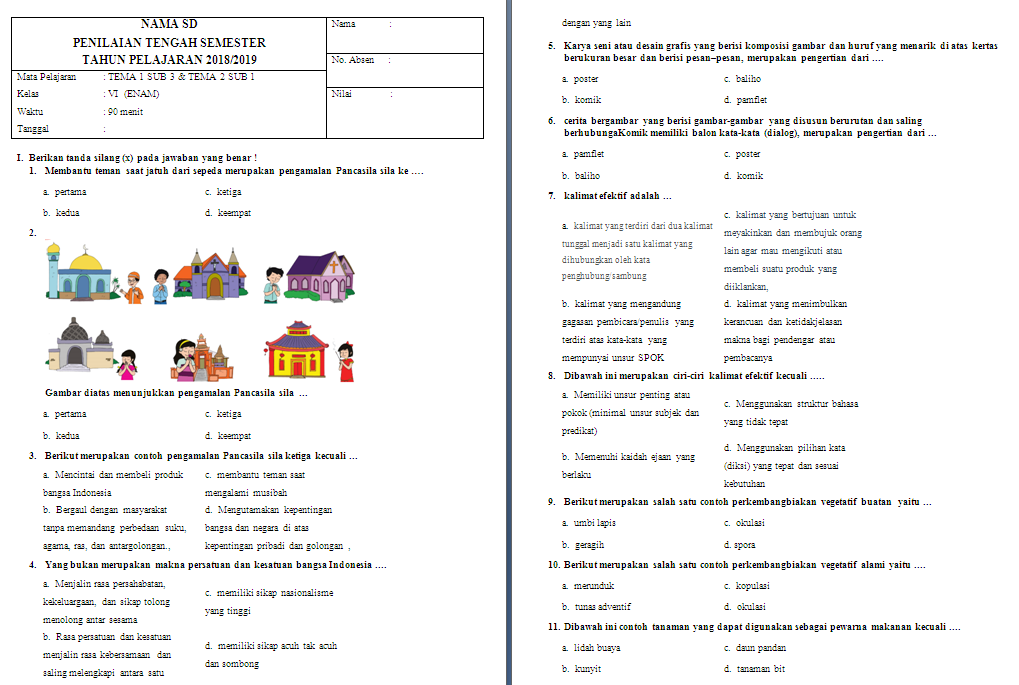 Soal UTS Kelas 6 Tema 1-2 Subtema 3-1 - antapedia.com Soal UTS Kelas 6 Tema 1-2 Subtema 3-1 - antapedia.com