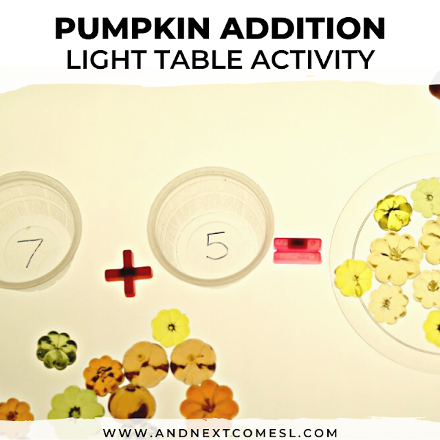 Pumpkin Addition Light Table Activity | And Next Comes L - Hyperlexia ...