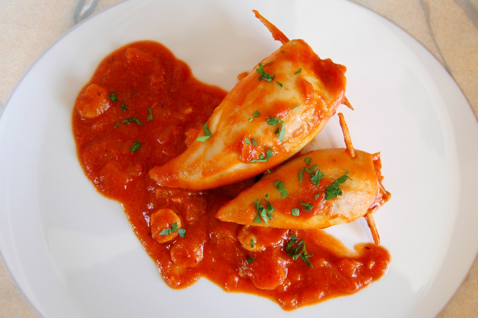 Alfriston Cottage: Calamars farcits contrarrellotge