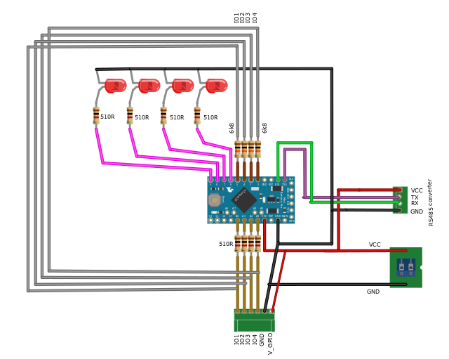 Cool-Emerald: 16 Channel RS485 Modbus Relay Board