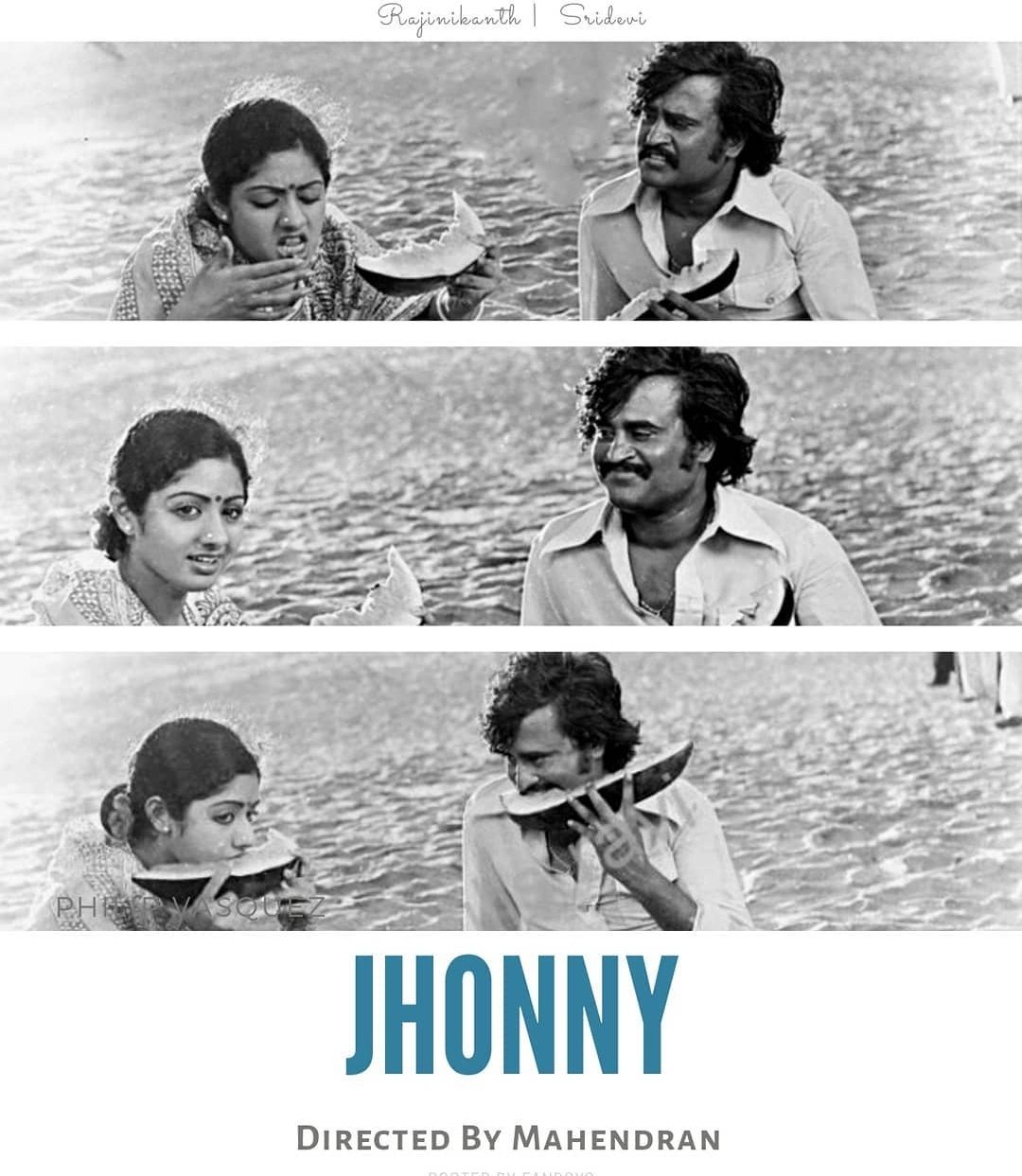 Sridevi: Sridevi and Rajinikanth on the sets of Johnny (1980)