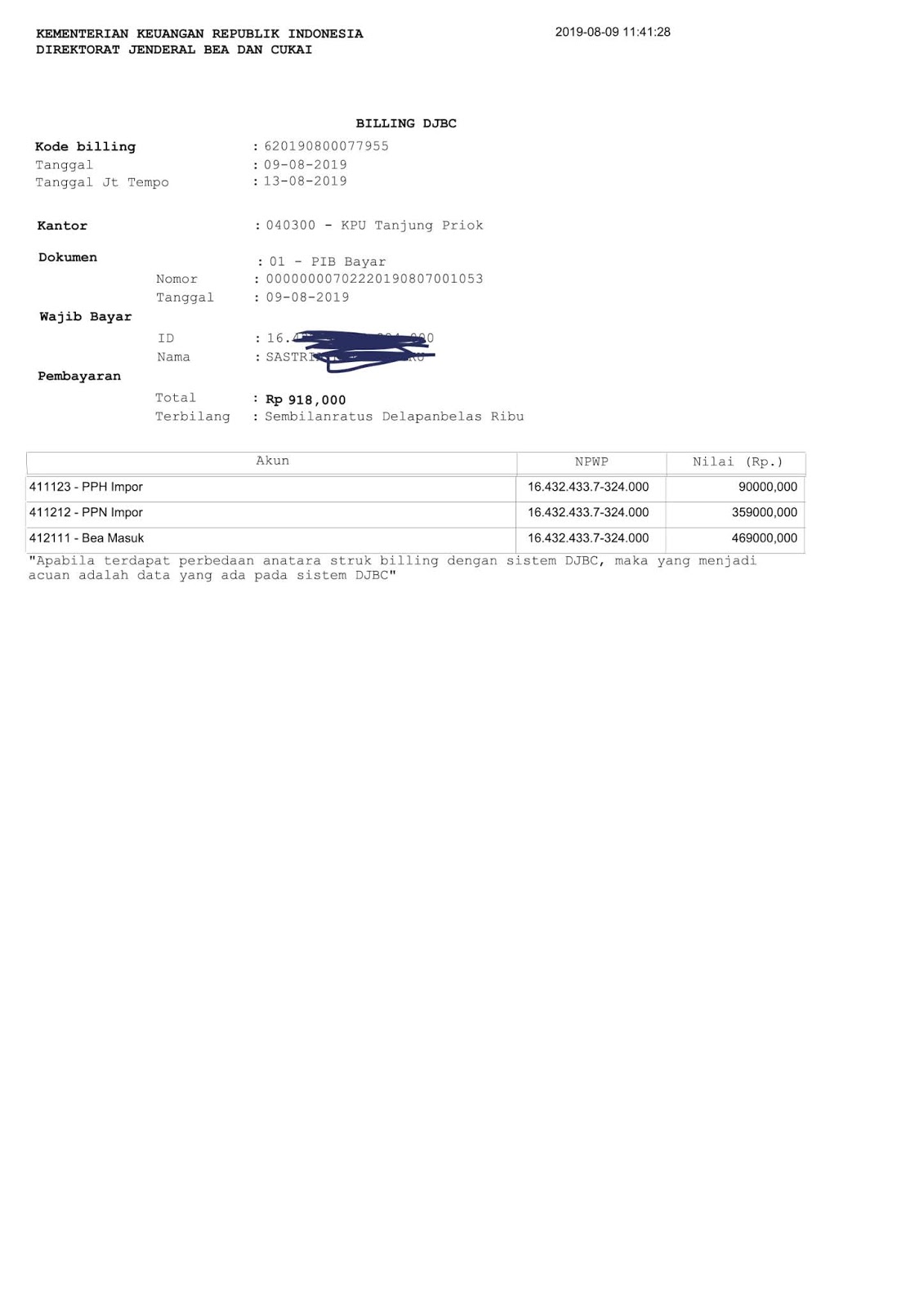 Contoh Format Pemberitahuan Impor Barang-PIB Serta E-Billing Untuk ...