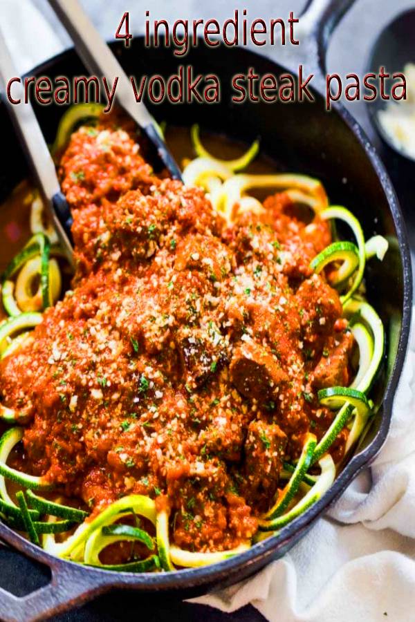 4 ingredient creamy vodka steak pasta - Masakan Ibu