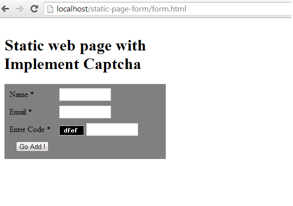Web programming tips and tricks : Implement captcha in static web page Web programming tips and tricks : Implement captcha in static web page