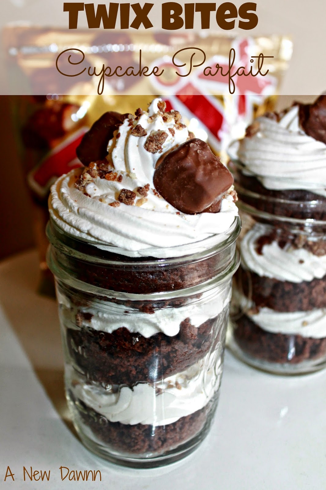 TWIX® Chocolate Cupcake Parfait in a Jar - #EatMoreBites - A New Dawnn