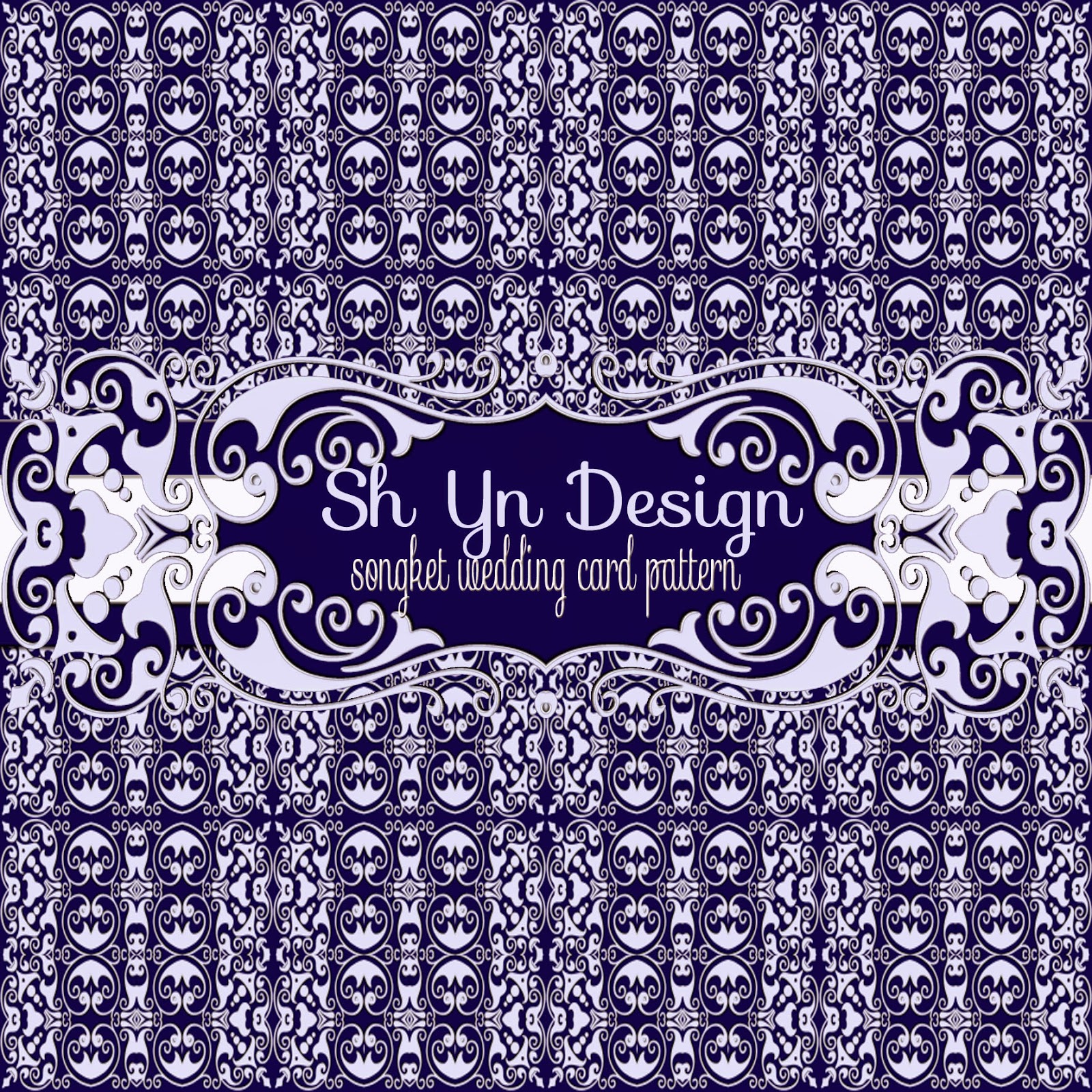 Sh Yn Design: SONGKET Wedding Card Pattern : Dark Blue Collection