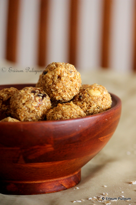Erivum Puliyum: Oats Unda (Balls) ~ Step by Step Pics