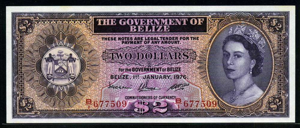 Belize Two Dollars banknote, Queen Elizabeth.|World Banknotes & Coins ...